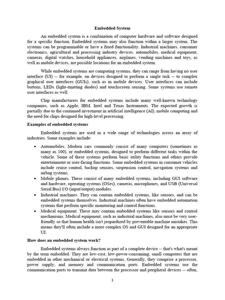 Embedded System | PDF | Embedded System | System On A Chip Embedded System | PDF | Embedded System | System On A Chip