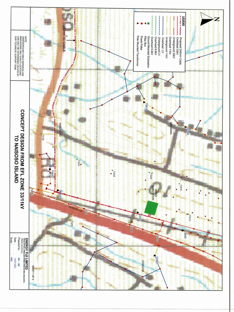 Concept Design From 33-11kV EFL Zone Substation To Naisoso Island | PDF