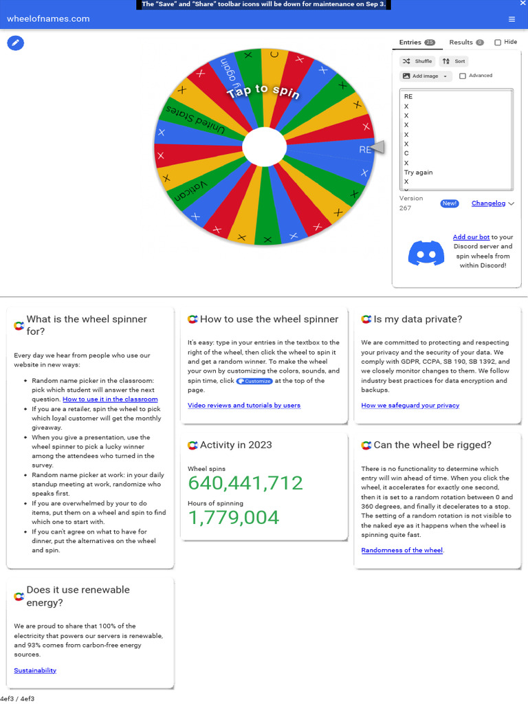 Wheel of Names Random Name Picker | PDF | Information Technology ...