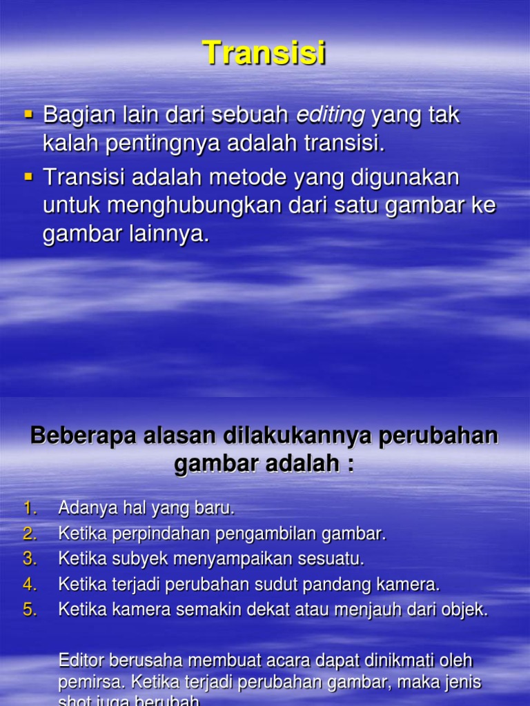 Efek Transisi | PDF | Seni | Teknologi & Rekayasa