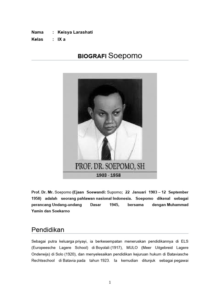 BIOGRAFI BIOGRAFI Soepomo | PDF