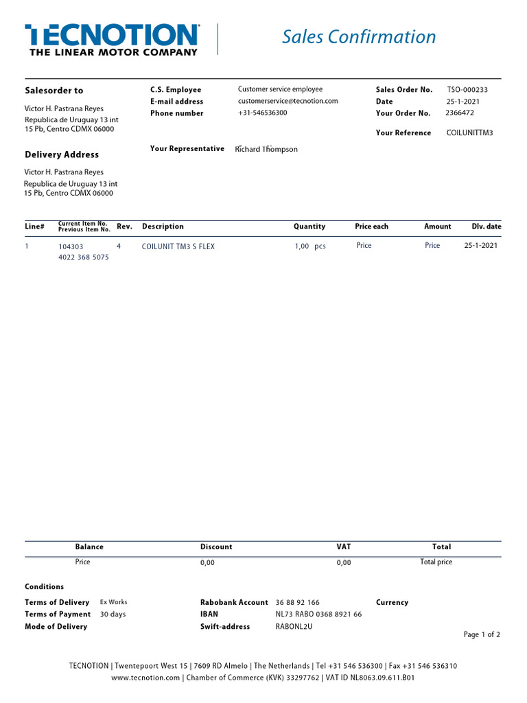Sales Confirmation Pastrana | PDF | Legal Liability | Payments