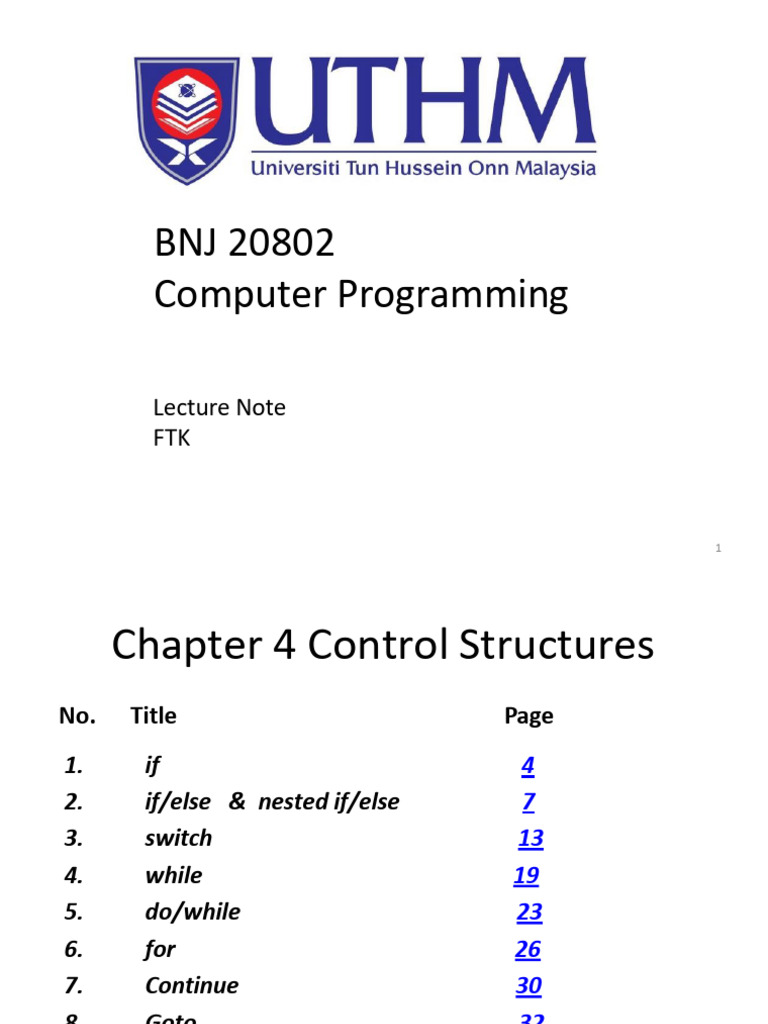 Control Structures | PDF | Control Flow | Namespace Control Structures | PDF | Control Flow | Namespace