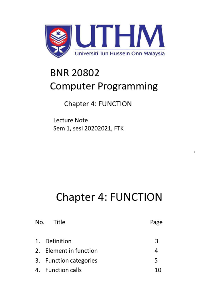 Functions | PDF | Teaching Methods & Materials | Computers