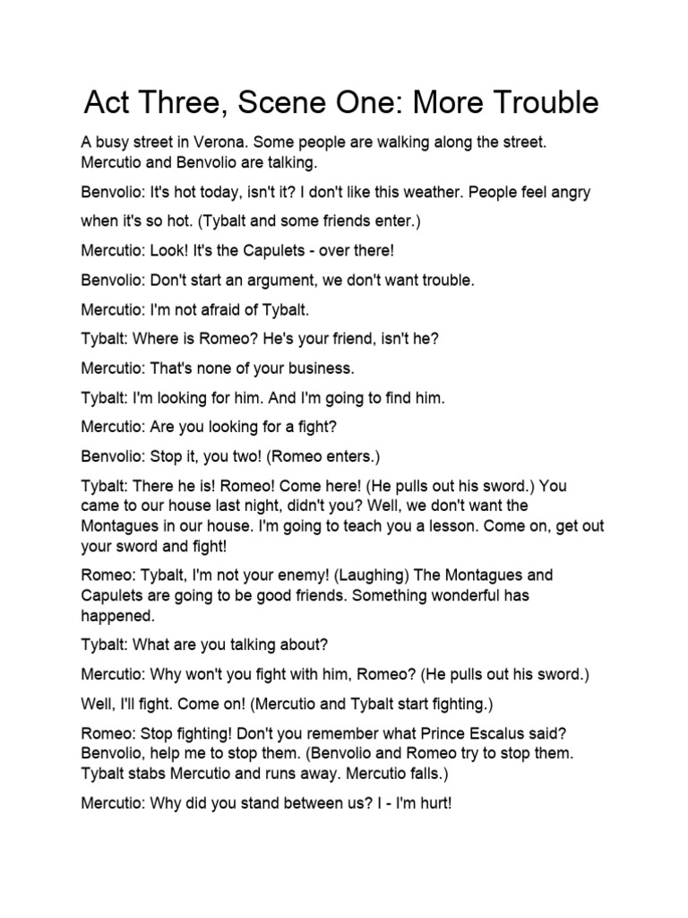 Romeo and Juliet Script | PDF | Characters In Romeo And Juliet | Romeo ...