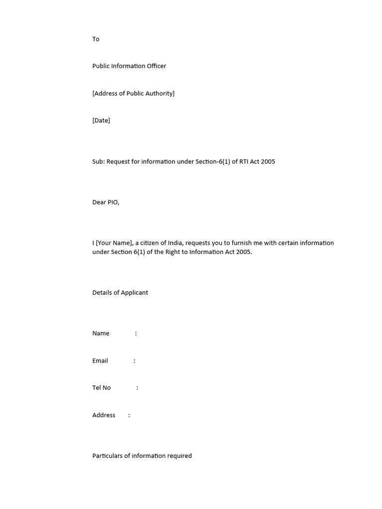 RTI Application | PDF
