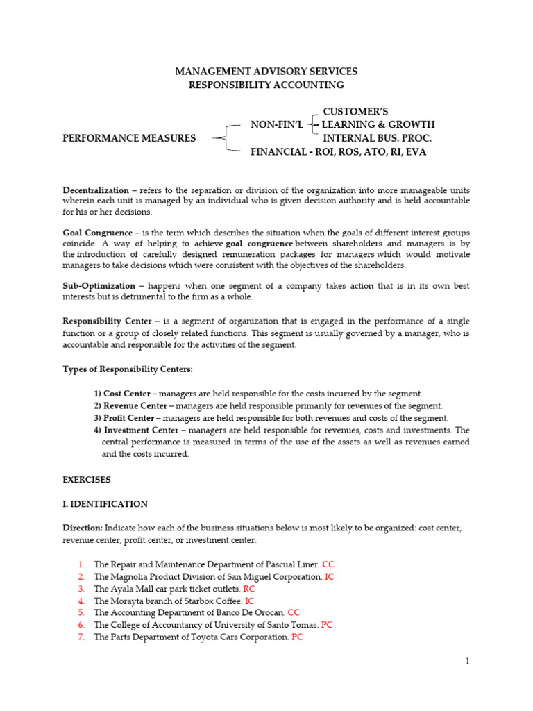MODULE 4-Responsibility Accounting | PDF
