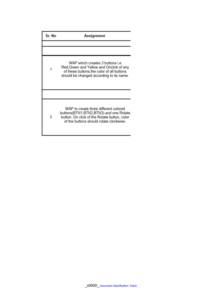 JS Assignments Requirement Document | PDF | Color