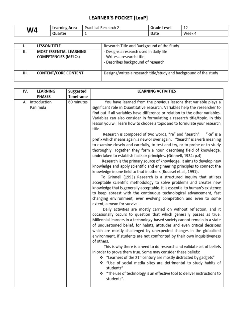 LEAP WEEK 4 PR 2 With References | PDF