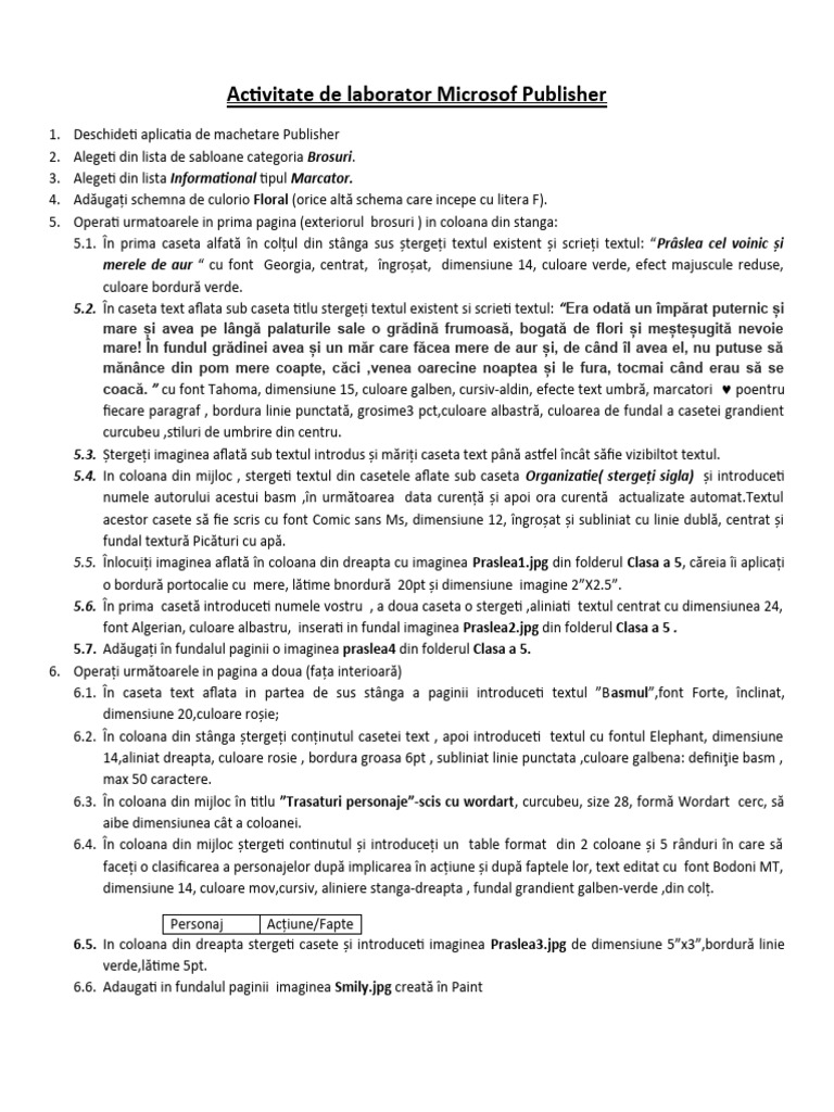 Activitate de Laborator Microsof Publisher | PDF