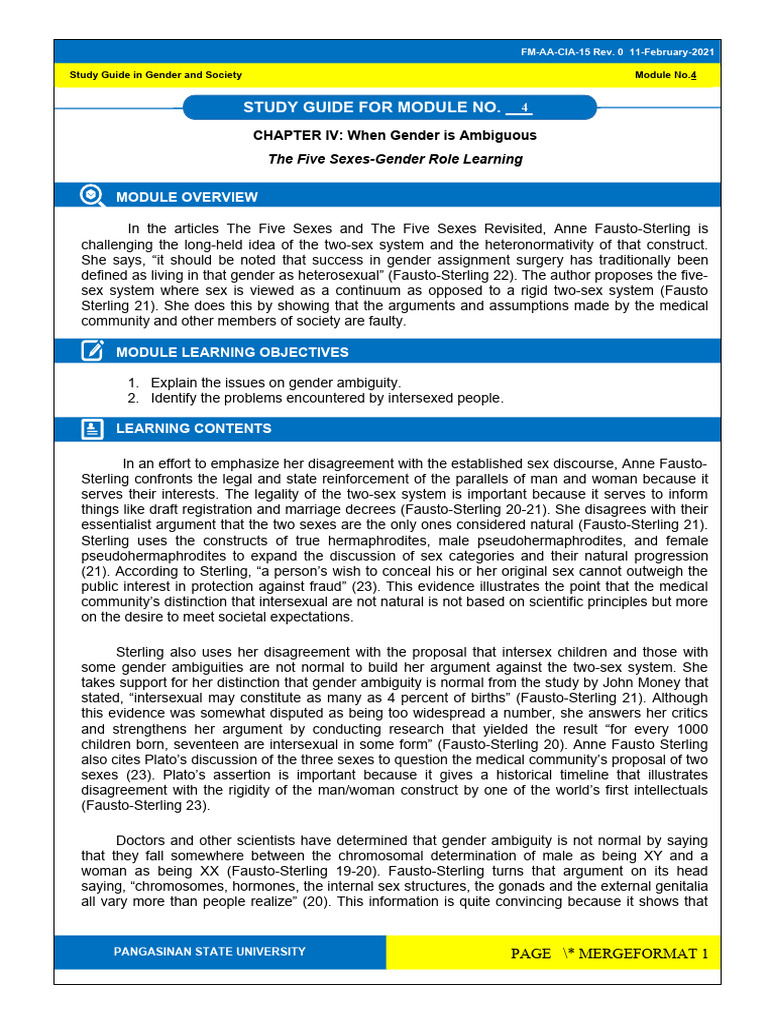 GEE2-Module-4_The-Five-Sexes-Gender-Learning | PDF