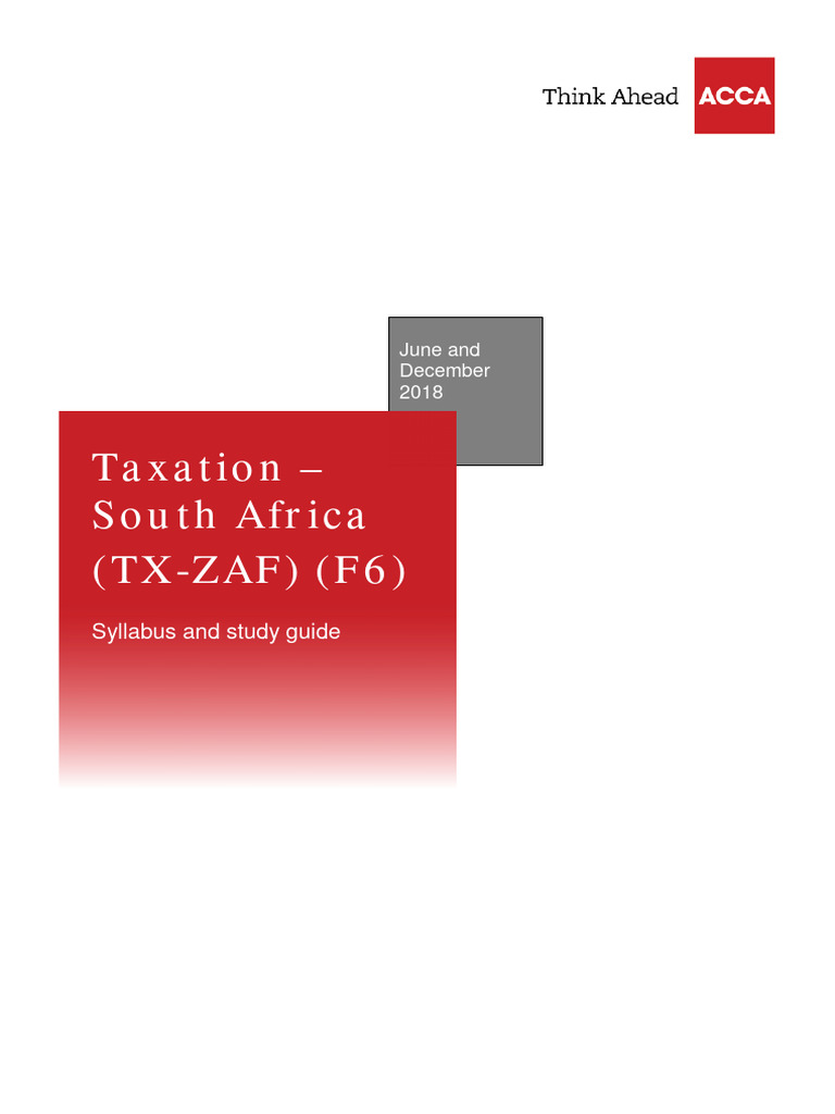 Taxation - South Africa (TX-ZAF) (F6) SyllandSG 2018 - Final - With ...