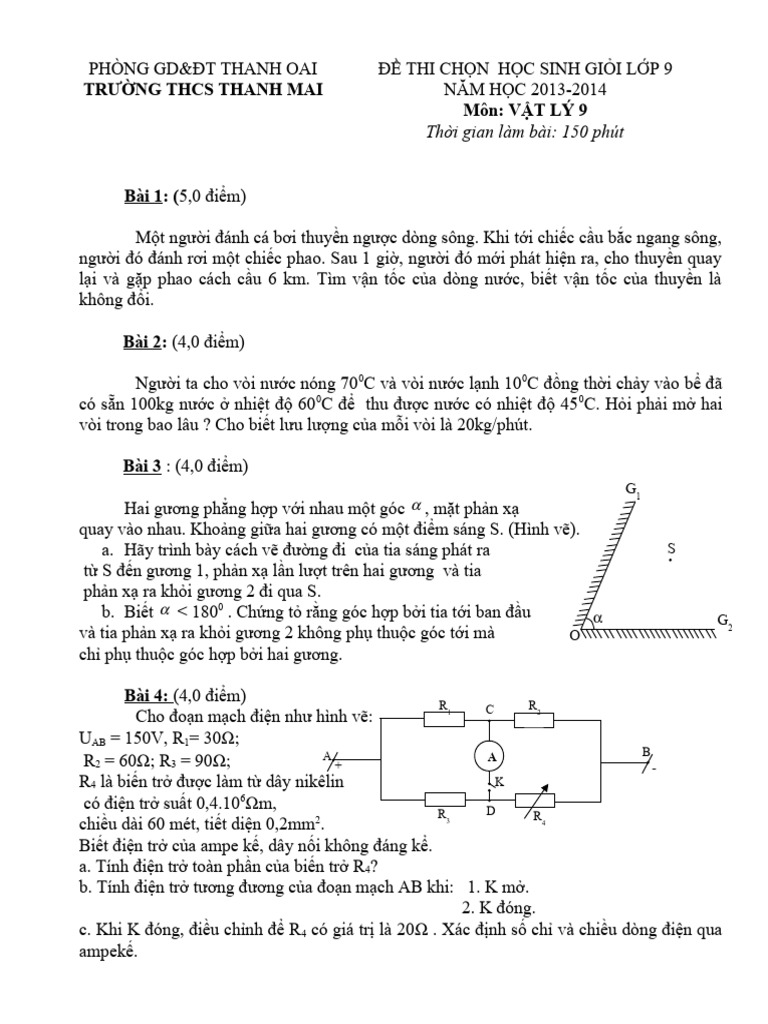 (Dethihsg247.Com) Tong Hop Mot So de Thi Hoc Sinh Gioi Vat Ly 9 Co Dap An | PDF