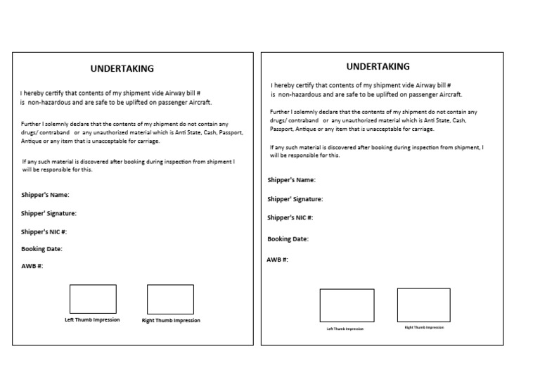 Shipment Declaration Form | PDF