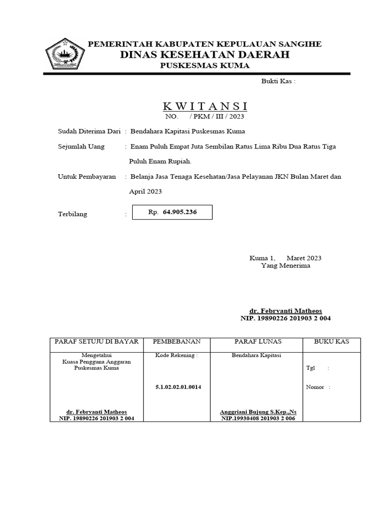 Kwitansi JASPEL | PDF