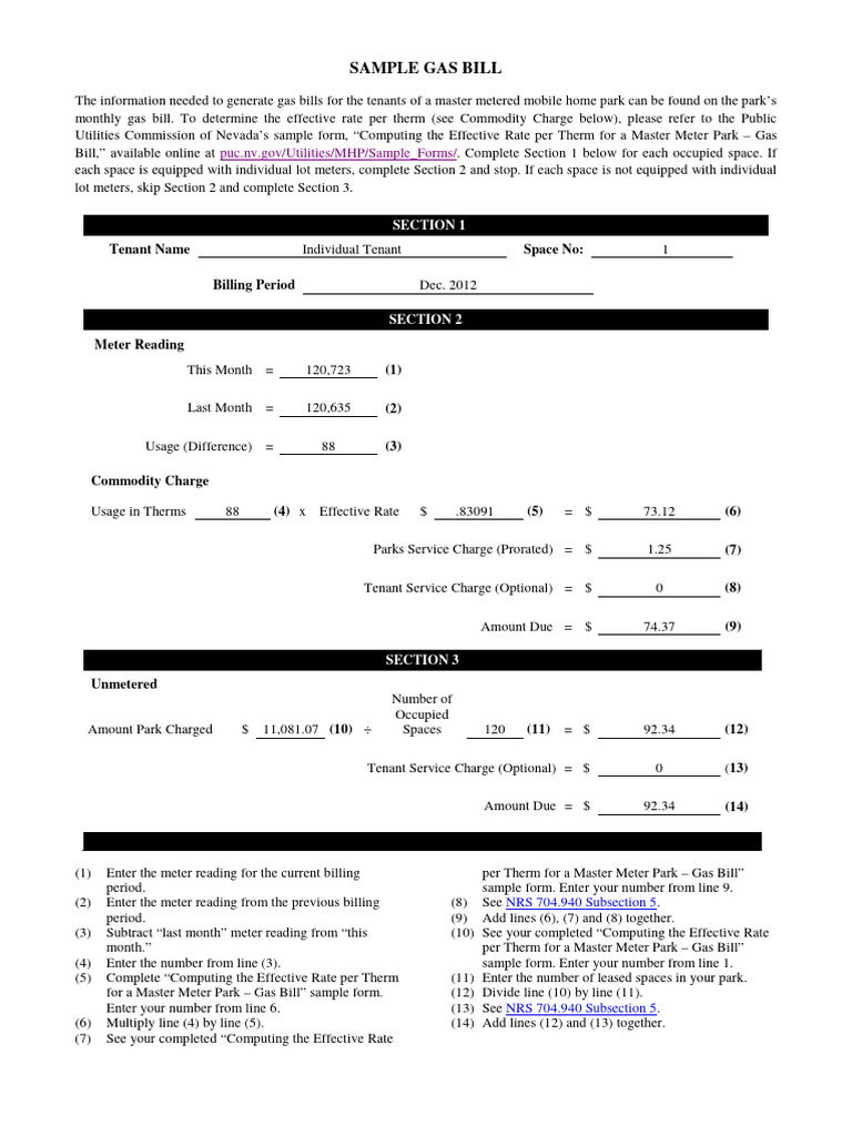 Master Meter Gas Bill Calculation Guide | PDF | Technology & Engineering