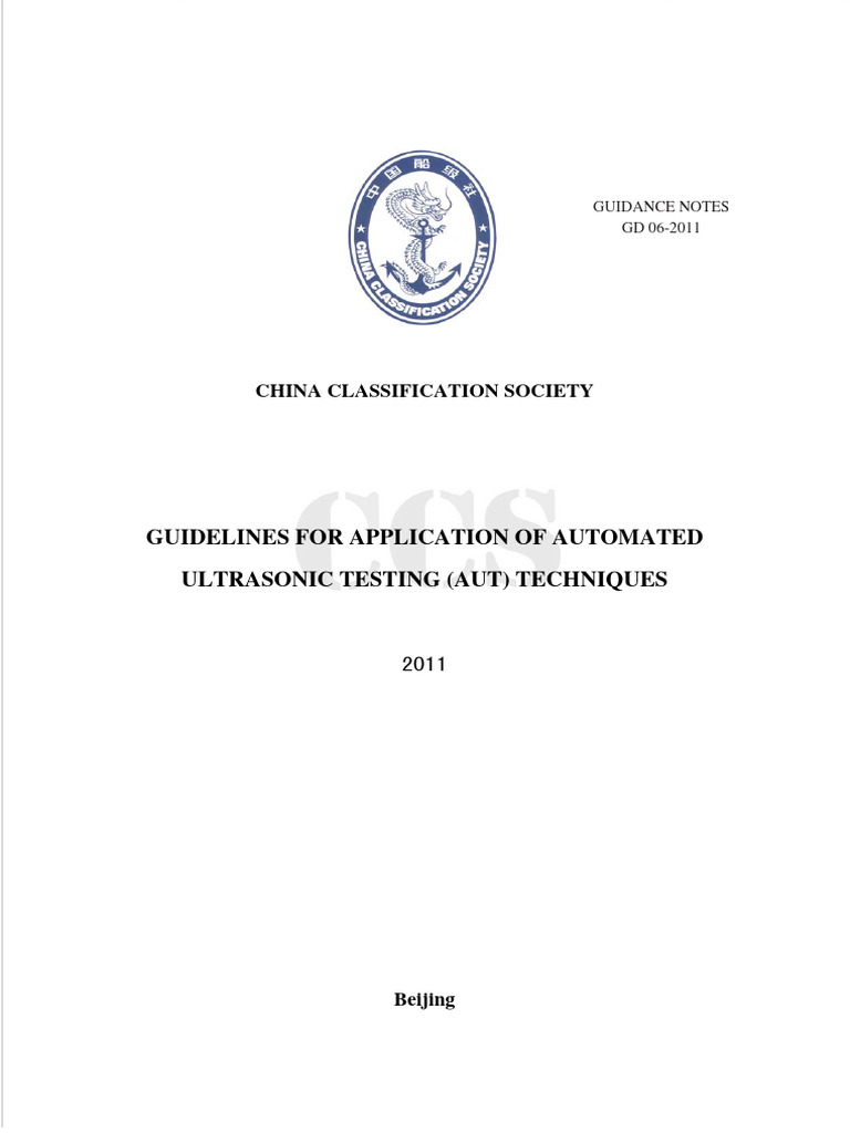 Guidelines For Application of Automated Ultrasonic Testing (AUT ...