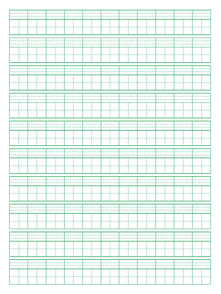 Template For Writing Chinese Characters and Pinyin | PDF