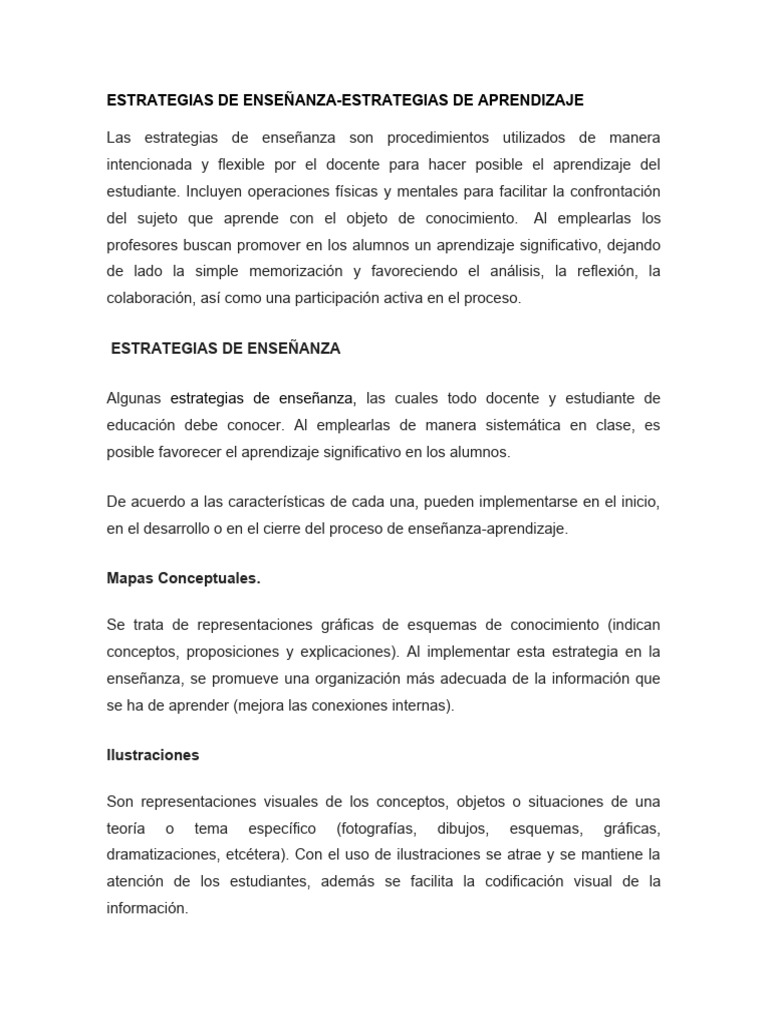 Estrategias de Enseñanza | PDF