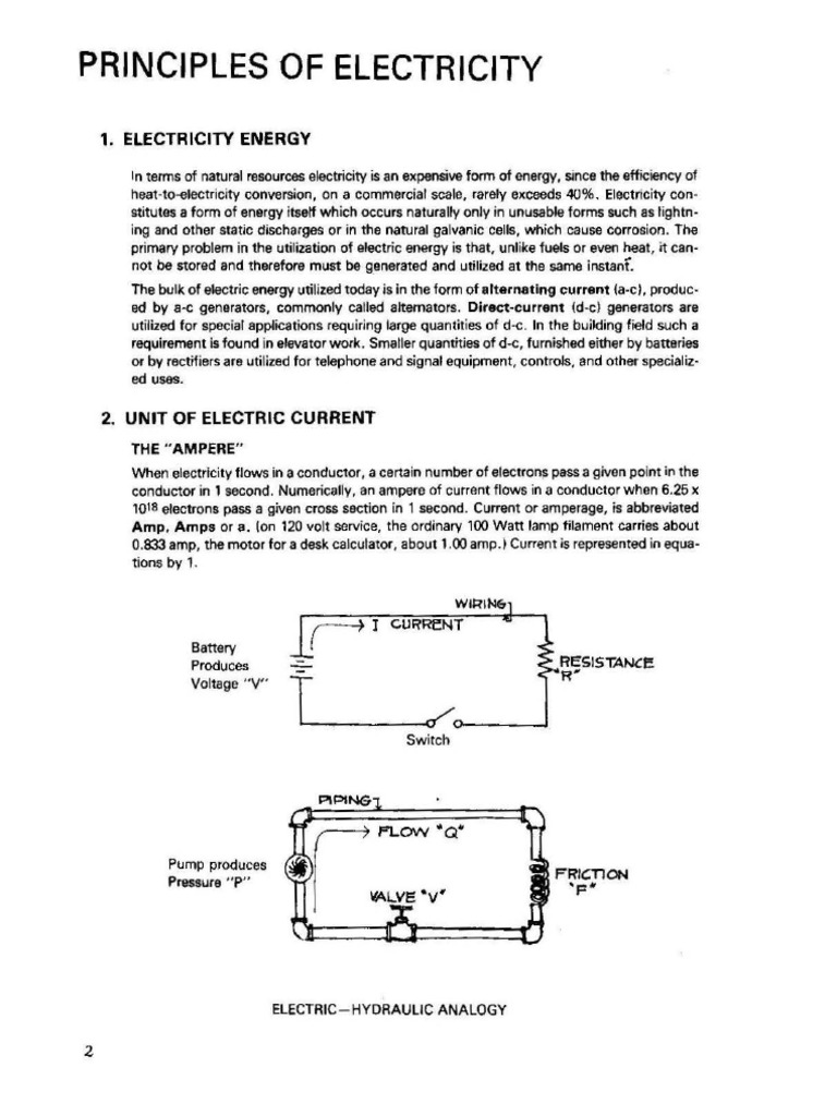 Principles of Electricity: Cf:o - .J | PDF | Electrical Resistance And ...