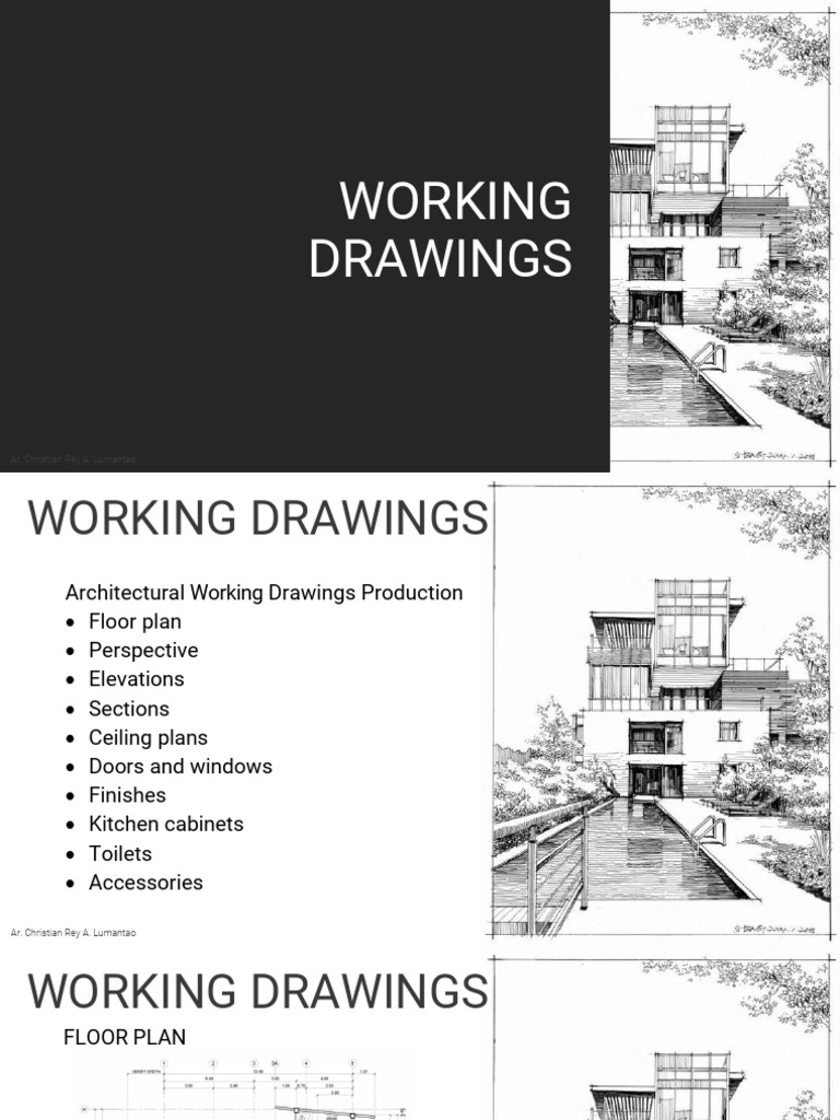 Architectural Working Drawings Overview | PDF | Cooking, Food & Wine ...