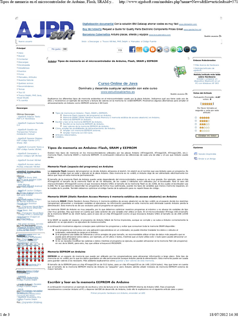 Tipos de Memoria en El Microcontrolador de Arduino, Flash, SRAM y ...