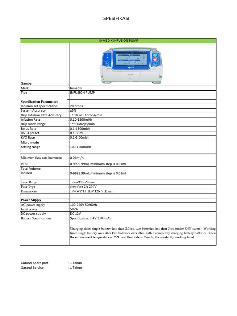 Inmedik Infusion Pump | PDF