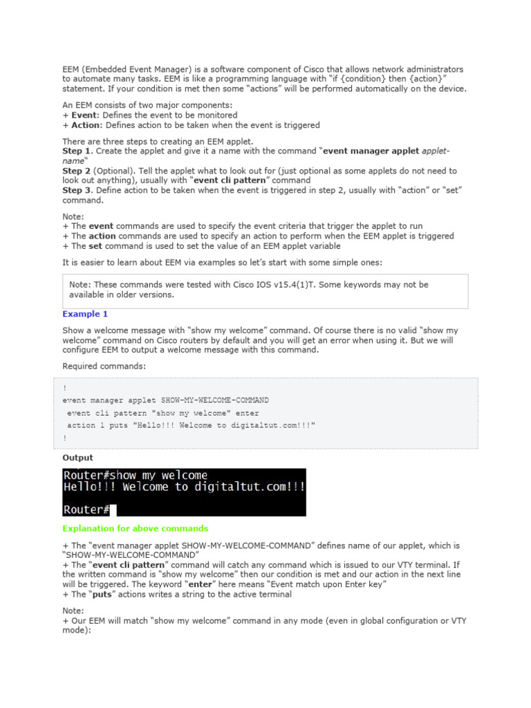 Embedded Event Manager | PDF | Command Line Interface | Computer Networking