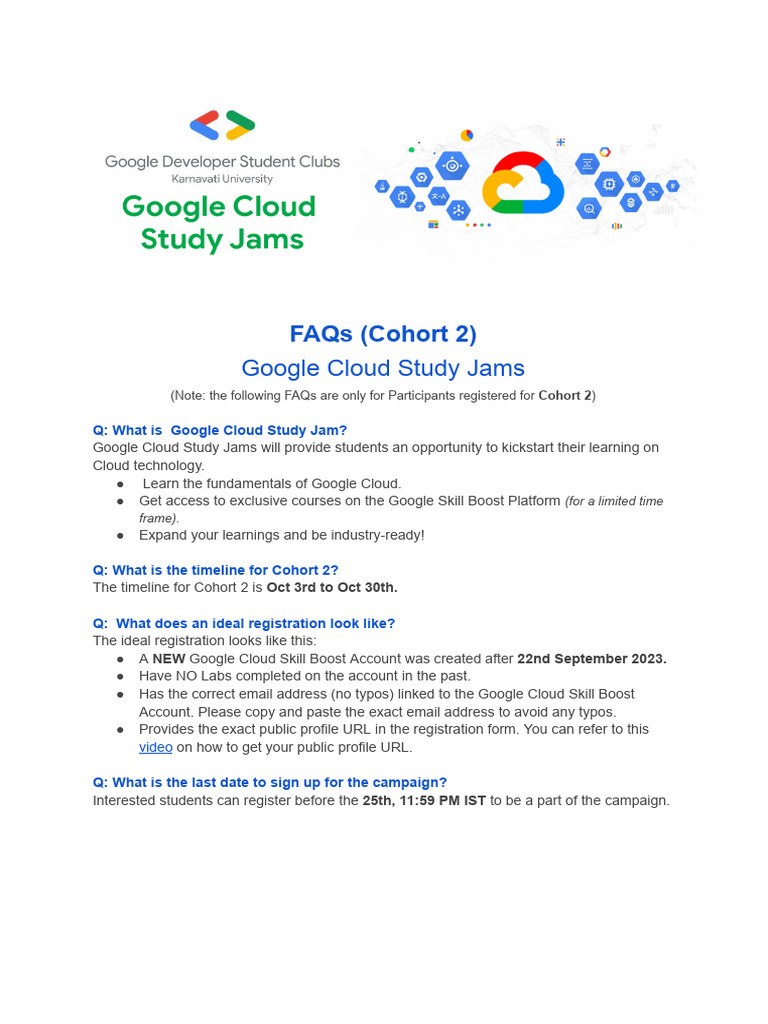 Cloud Study Jam Playbook - Participants | PDF