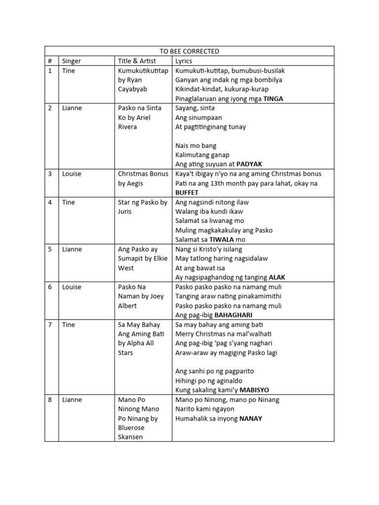 Singing Bee | PDF