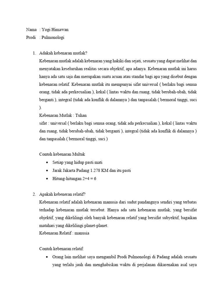 Tugas Filsafat , Dr Yogi Himawan | PDF