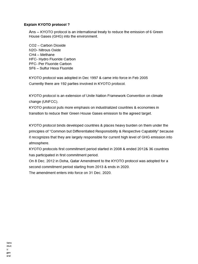 KYOTO Protocol | PDF