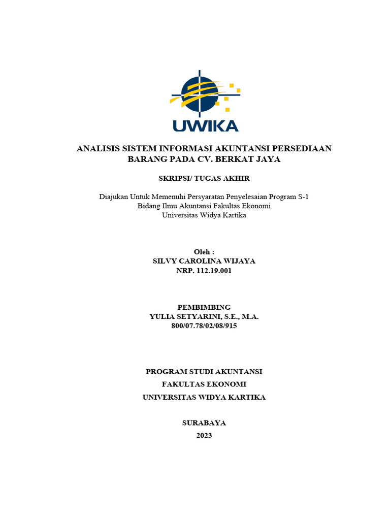 Sistem Informasi Akuntansi Persediaan | PDF