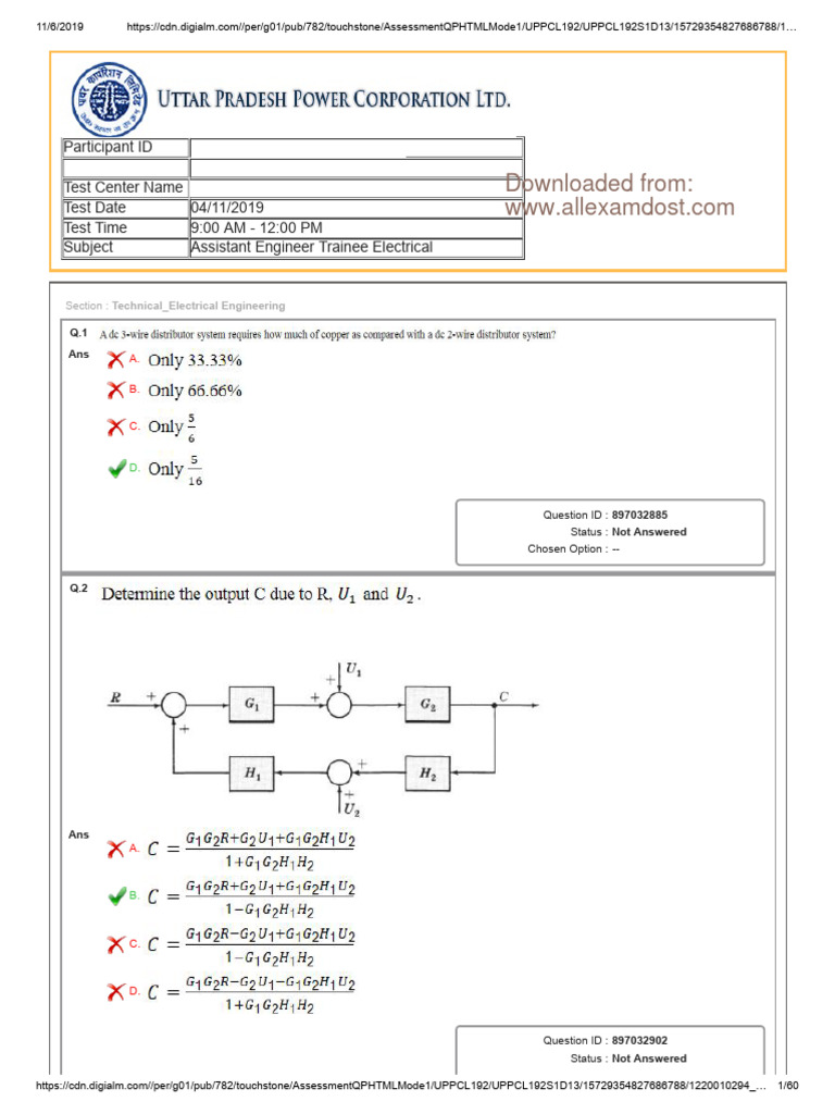 UPPCL AE - Electrical (2019) | PDF