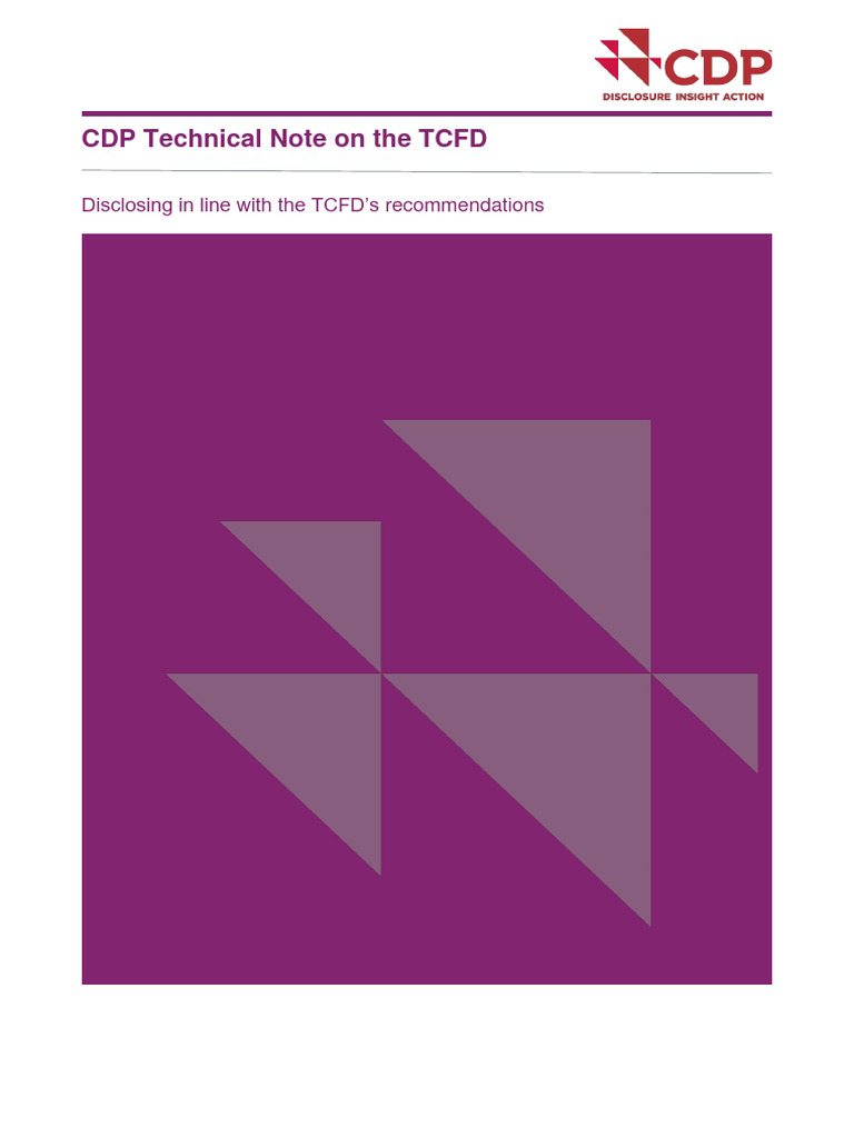 CDP TCFD Technical Note | PDF | Risk | Climate Resilience