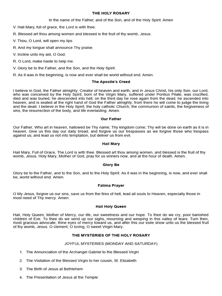 The Holy Rosary | PDF