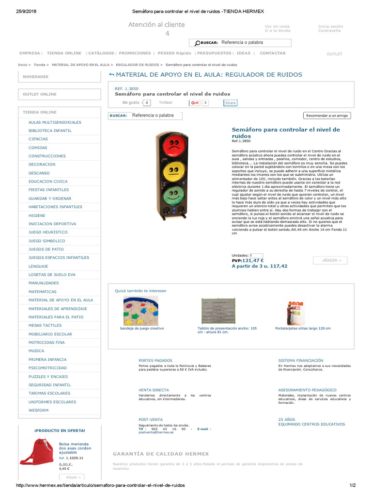 Semáforo para Controlar El Nivel de Ruidos - TIENDA HERMEX | PDF