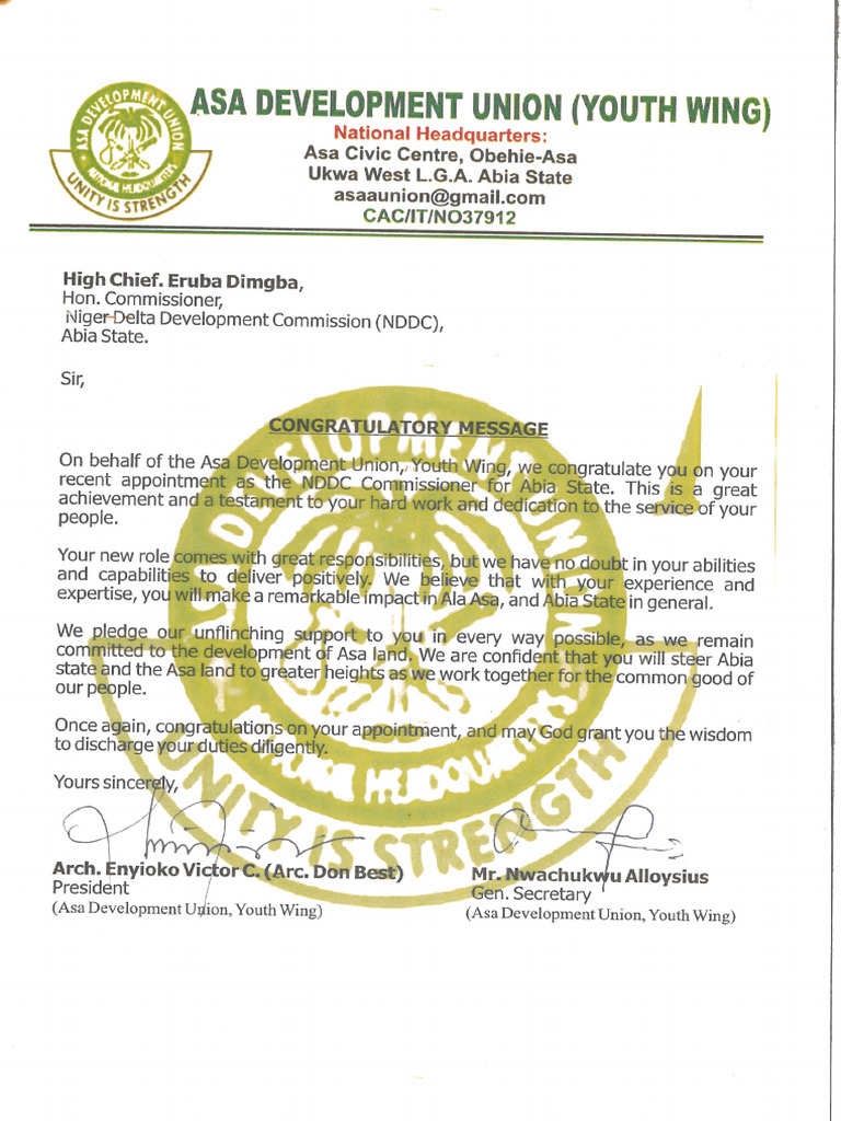 Asa Development (Youth Wing) | PDF