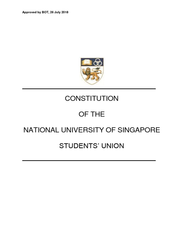 NUS Students' Union Constitution (Rev Ed 2019 Jul) | PDF | United ...