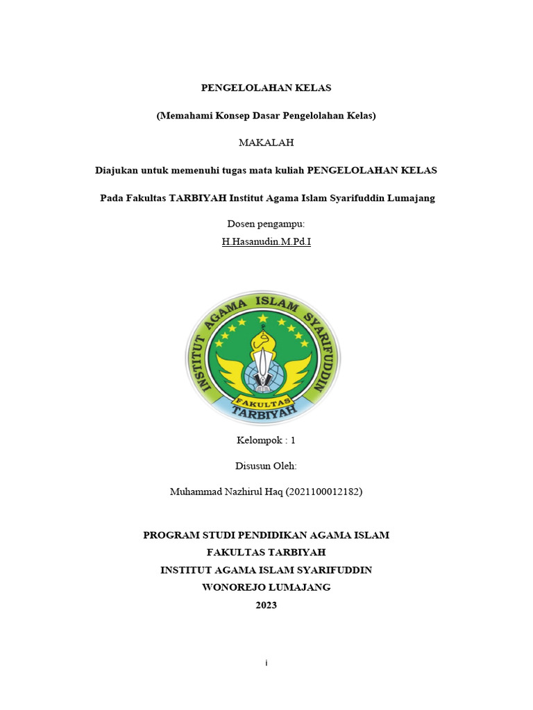 PENGELOLAHAN KELAS M.Nazhirul Haq 2 | PDF