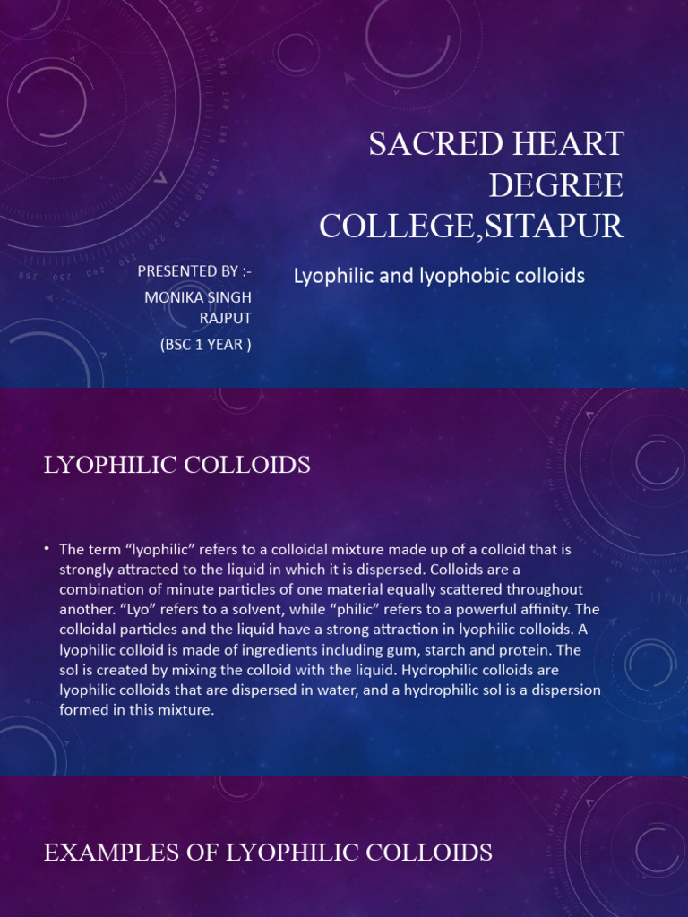 Lyophilic and Lyophobic Colloids | PDF | Colloid | Water
