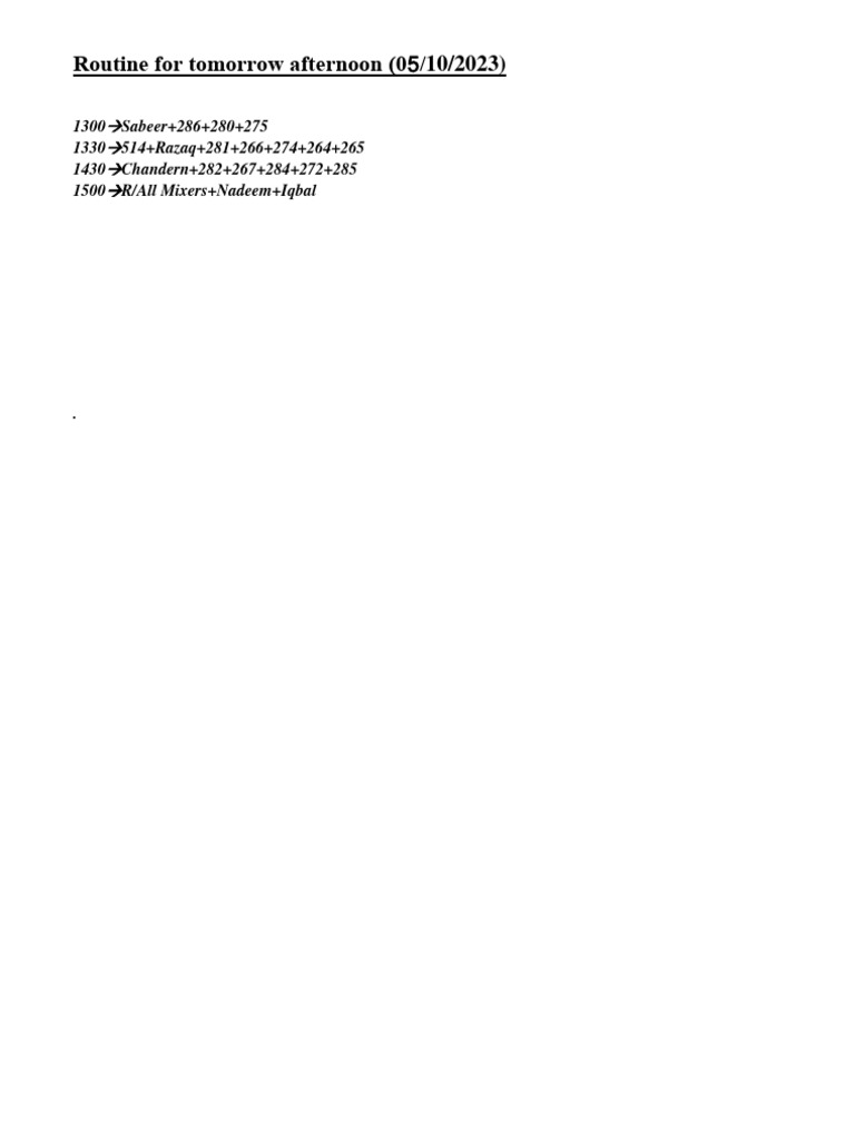 Afternoon Schedule 05/10/2023 | PDF | Teaching Methods & Materials