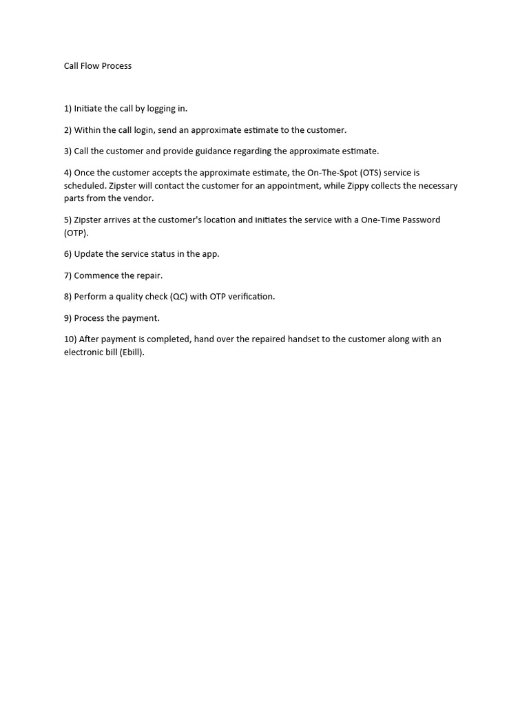 Call Flow Process Pdf