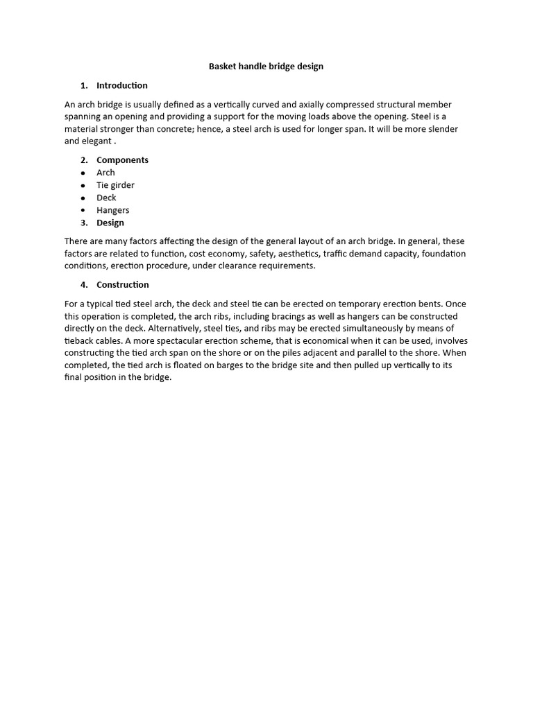 Steel Arch Bridge Design Guide | PDF | Art | Technology & Engineering