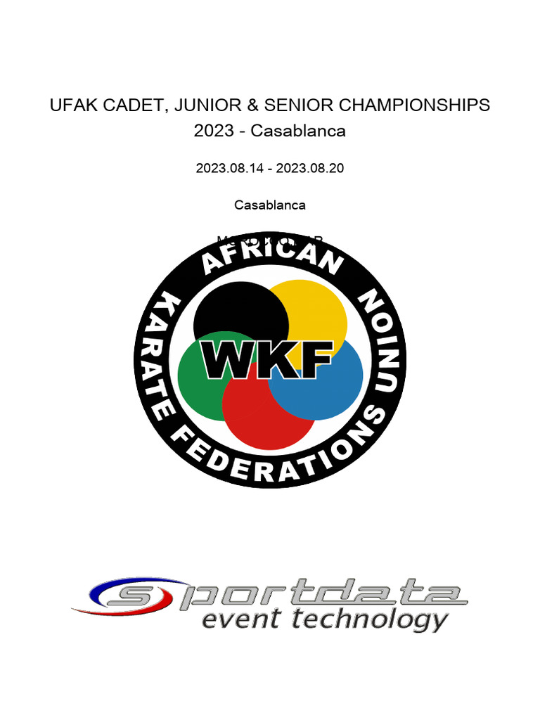 Result Book Ufak African Karate Championship Casablanca 2023 | PDF
