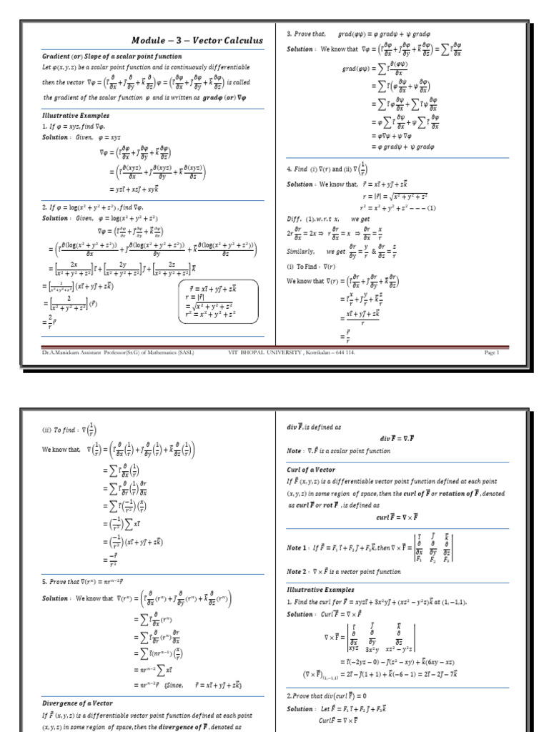 Vector Calculus | PDF