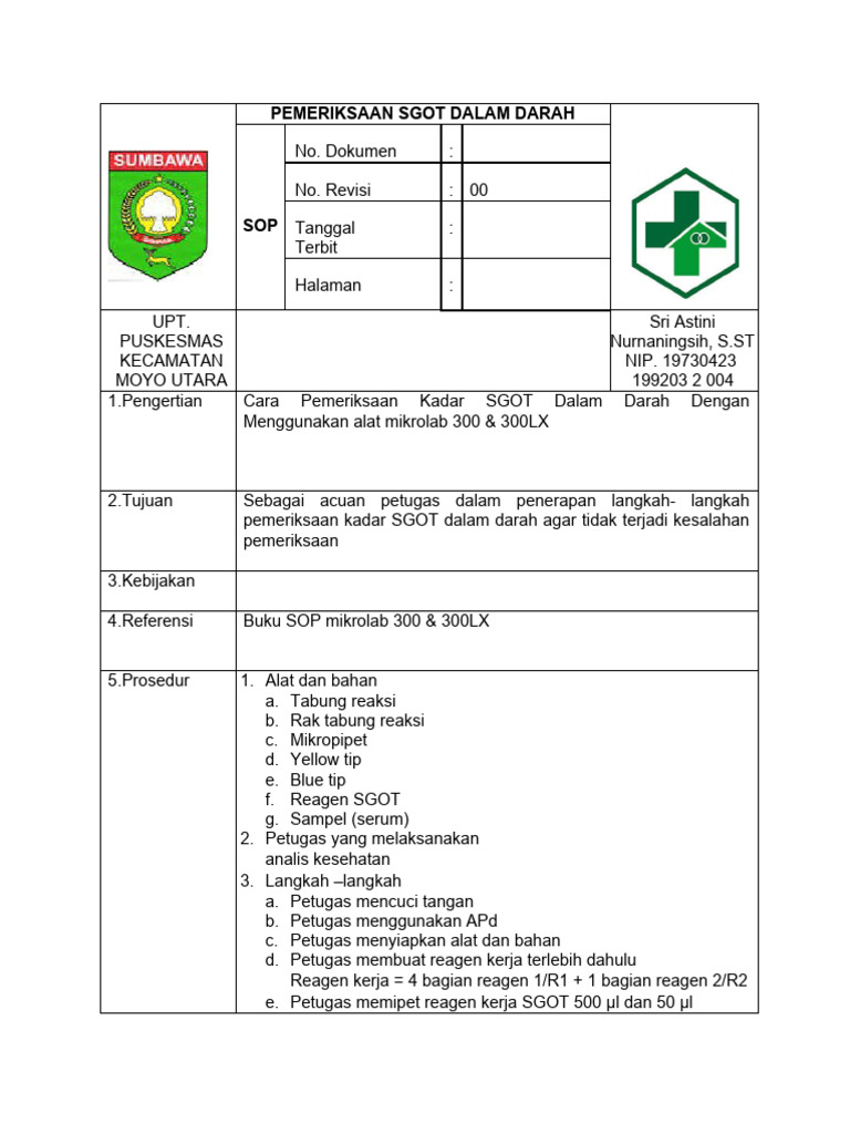 Pemeriksaan SGOT | PDF | Kesehatan Holistik