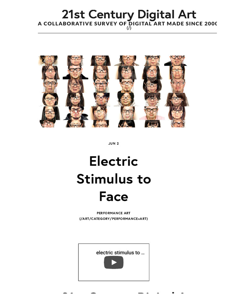 Electric Stimulus to Face — 21st Century Digital Art | PDF