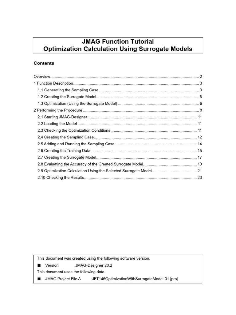 JMAG Surrogate Model Optimization Guide | PDF | Mathematical ...
