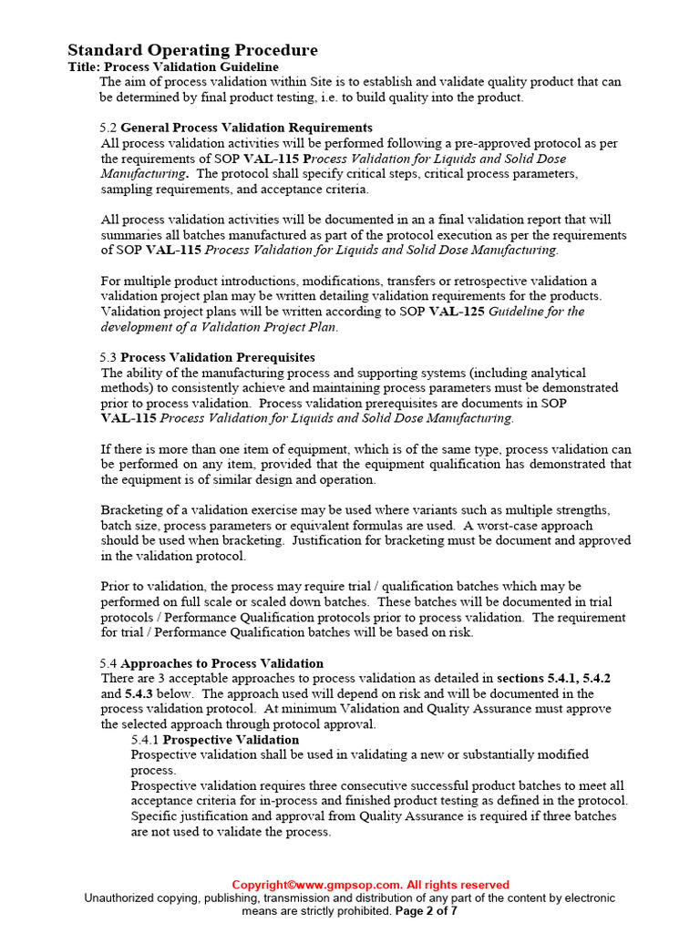 VAL 085 Process Validation Guideline Sample | PDF | Sampling (Statistics) | Business Process